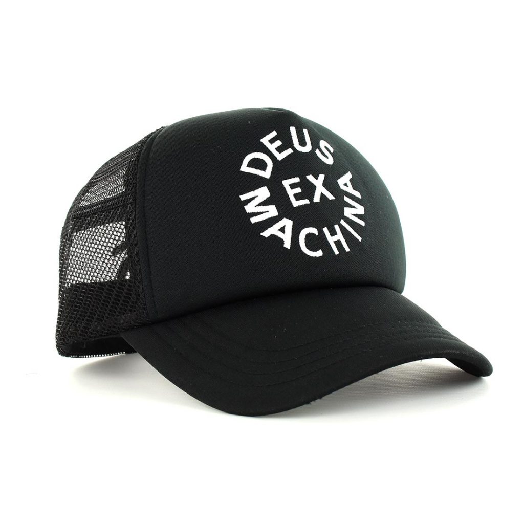 Deus Ex Machina Circle Logo Mesh Back Trucker Cap - Black