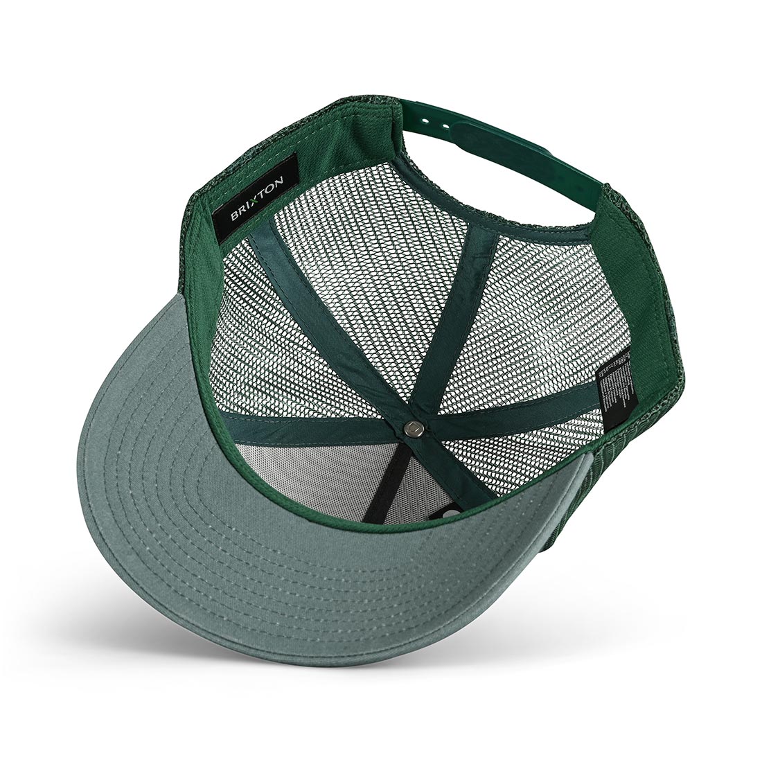Brixton Alpha Block Mesh Back Trucker Cap - Silver Pine