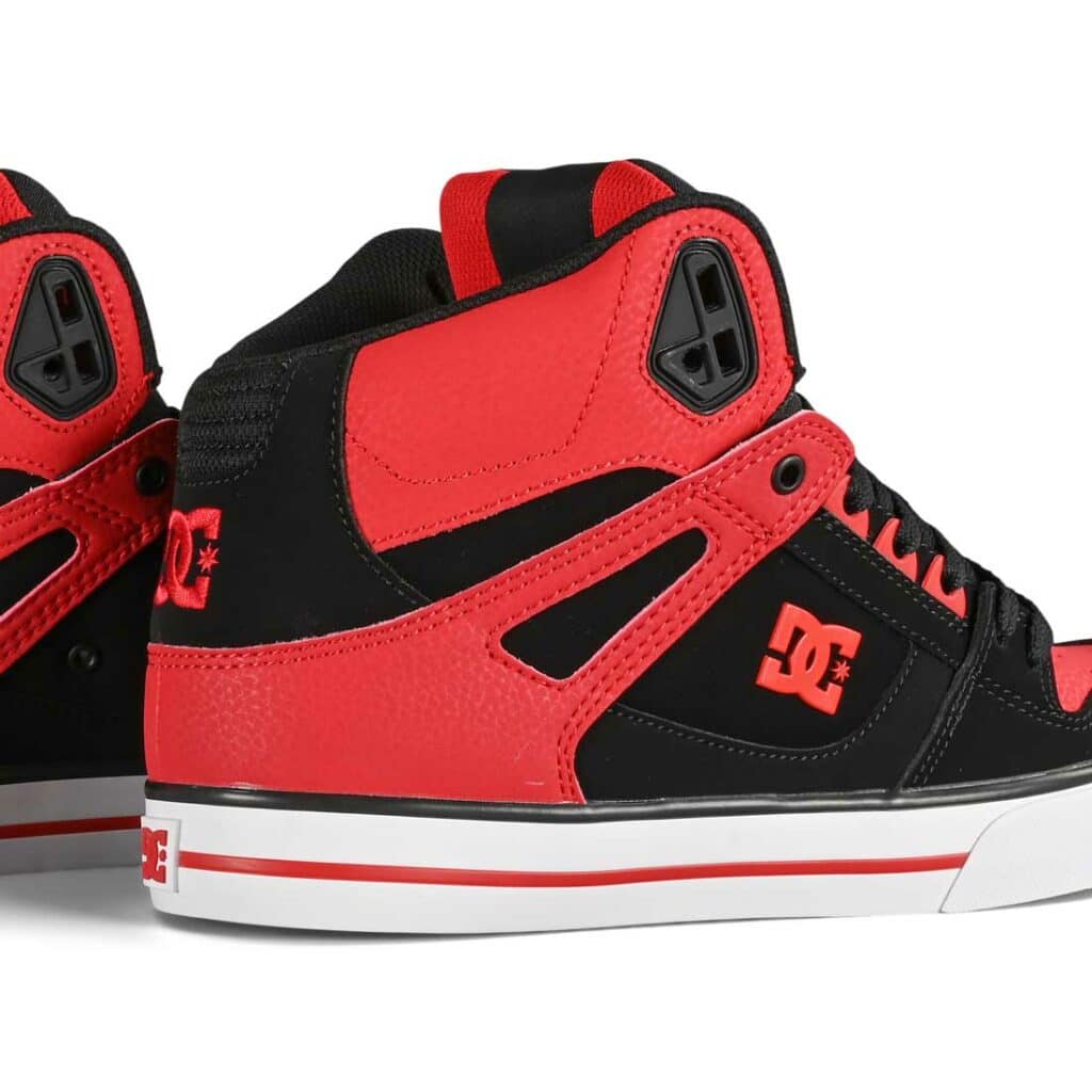 DC Pure High Top Shoes - Fiery Red/White/Black - Supereight