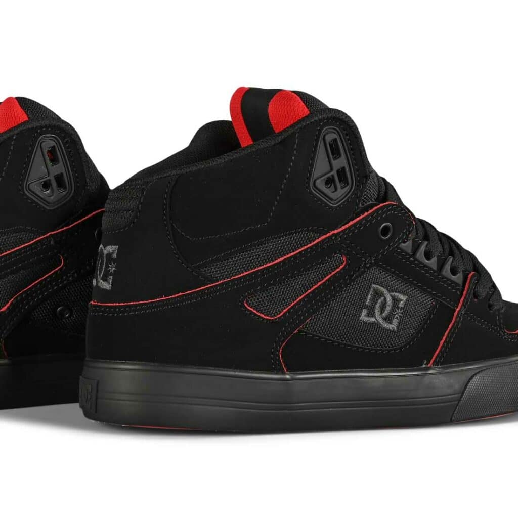 DC Pure High Top WC Skate Shoes - Black/Red/White - Supereight