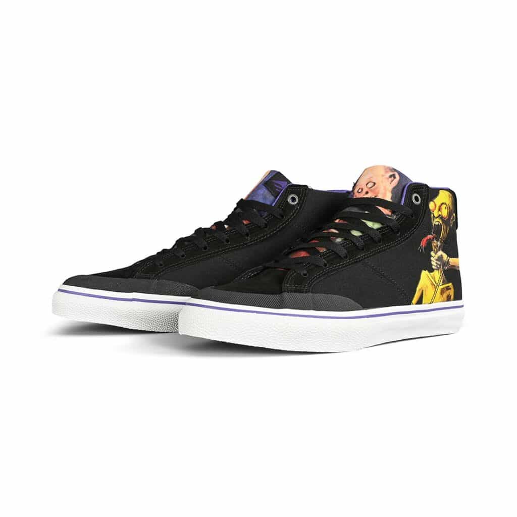 Emerica x Dinosaur Jr Omen Hi Skate Shoes - Black/Purple