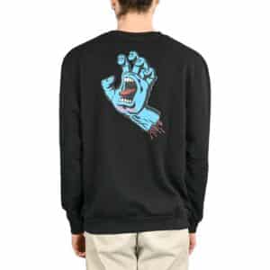 Santa Cruz Screaming Hand Chest Crew Sweater - Black