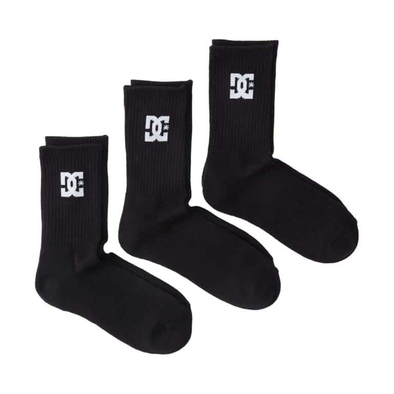DC Crew Socks 3 Pack - Black - Supereight