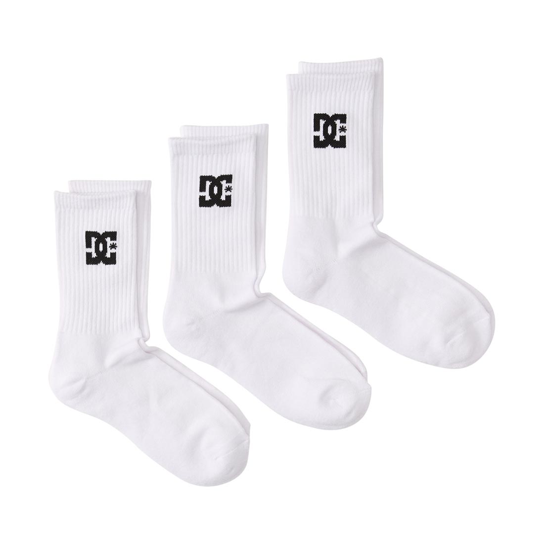 DC Crew Socks 3 Pack - White - Supereight