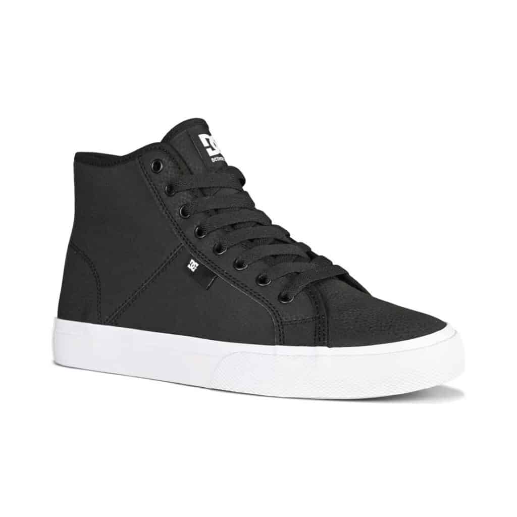 DC Manual Hi RE Skate Shoes - Black/Black/White