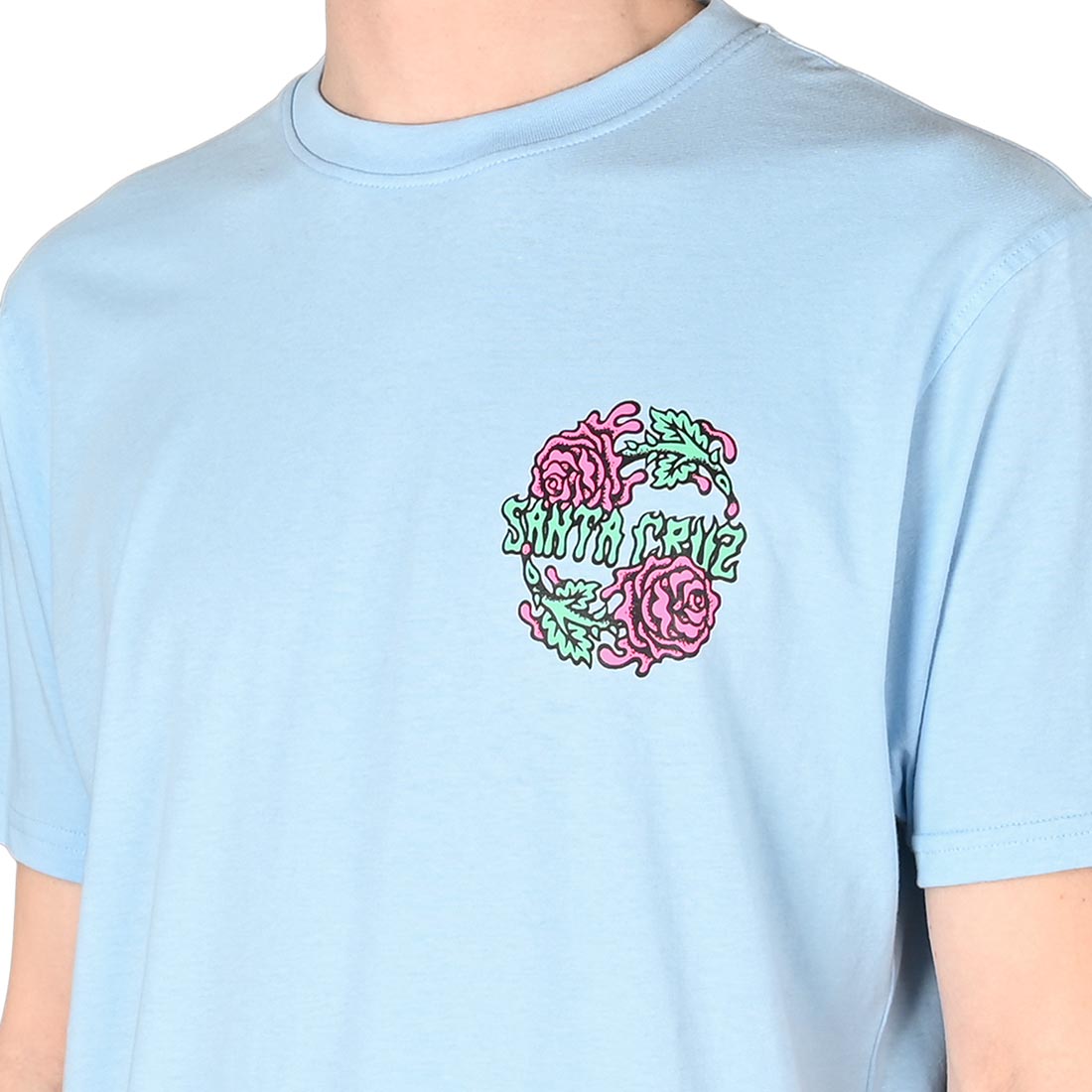Santa Cruz Dressen Rose Crew Two S/S T-Shirt - Sky Blue