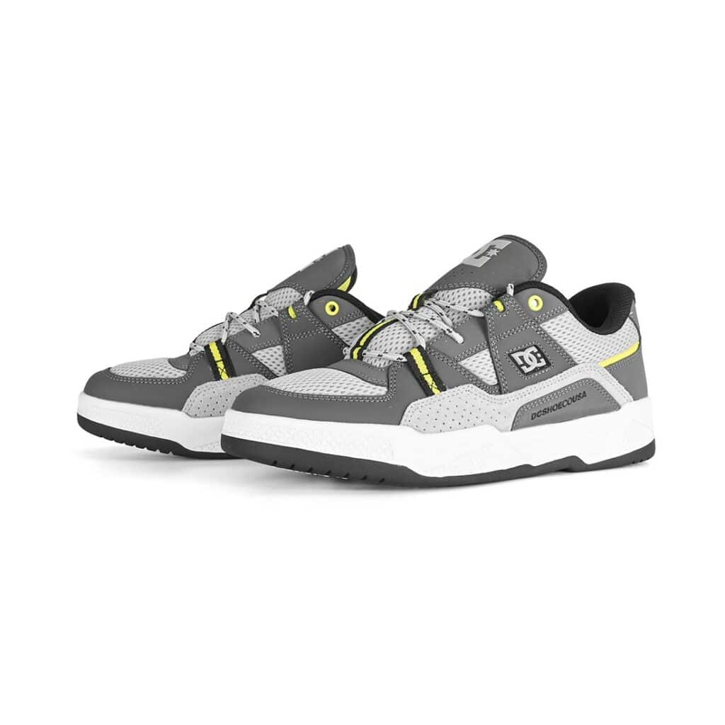 DC Construct Skate Shoes - White/Grey/Yellow - Supereight