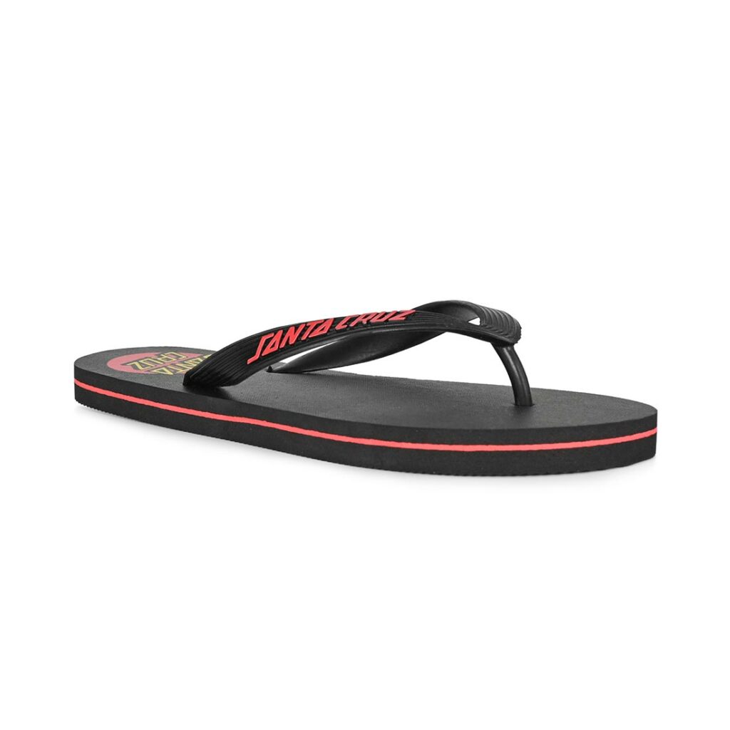 Santa Cruz Classic Dot Flip-Flop Sandals - Black - Supereight