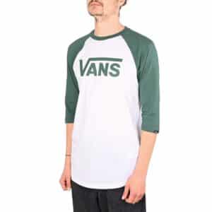 Vans Classic Raglan 3 4 Sleeve T Shirt White Bistro Green
