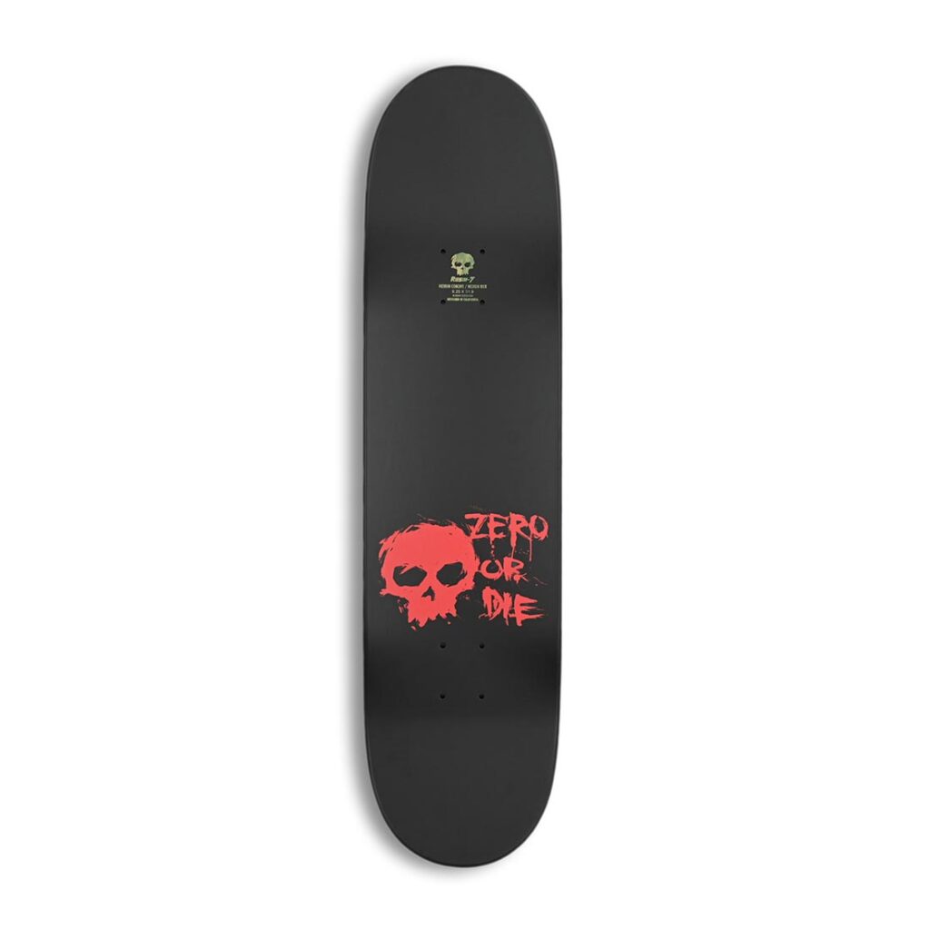 Zero Blood Skull Skateboard Deck - Black Dip - Supereight