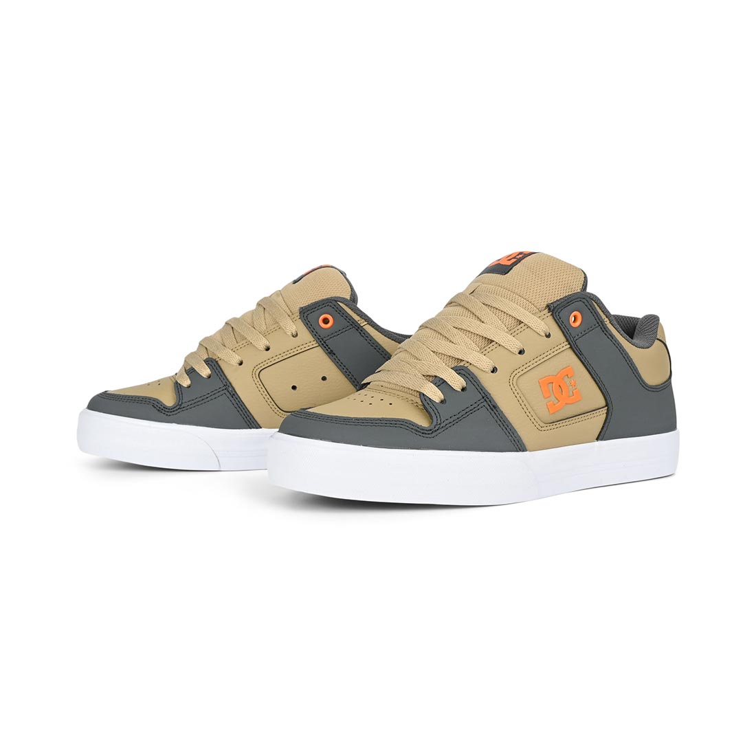 DC Pure Skate Shoes - Grey/Tan/Orange - Supereight
