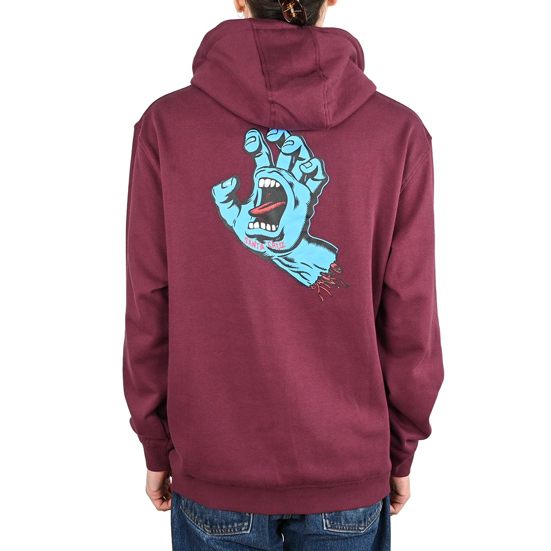 Santa Cruz Screaming Hand Chest Pullover Hoodie - Cherry