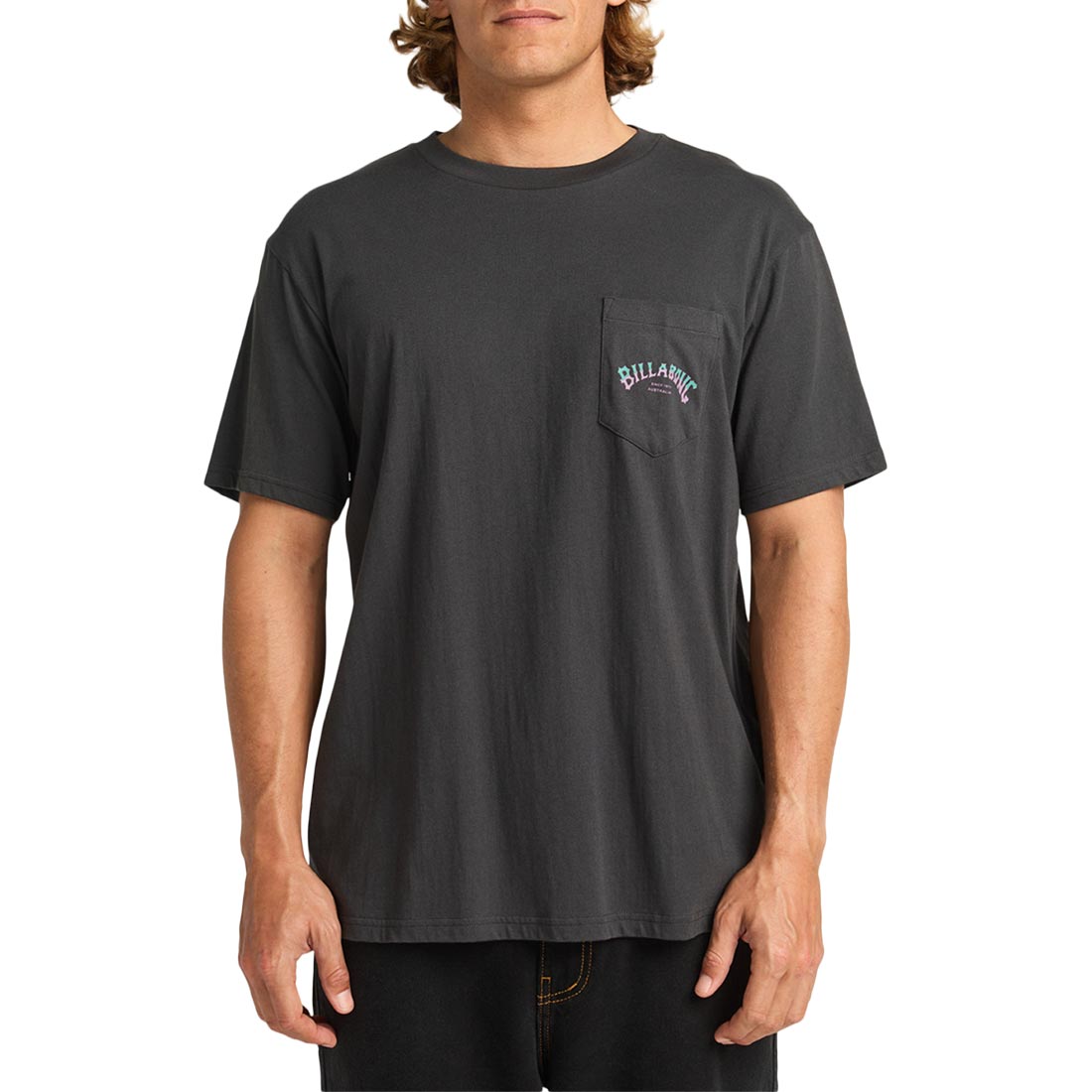 Billabong Stacked Arch S/S Pocket T-Shirt - Washed Black