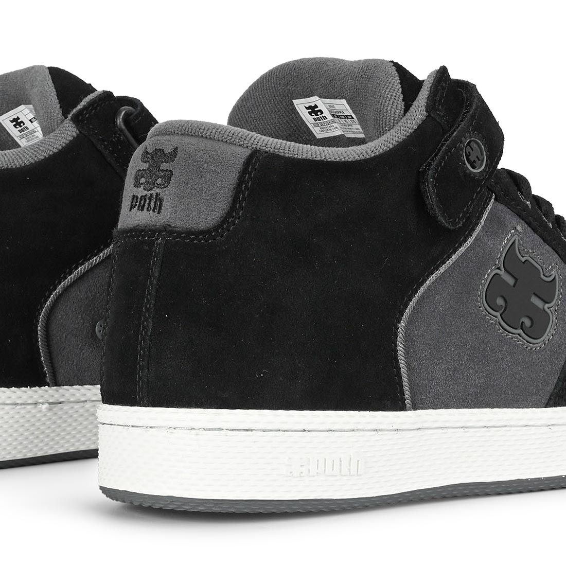 IPATH Grasshopper High-Top Skate Shoes - Black/Grey Suede