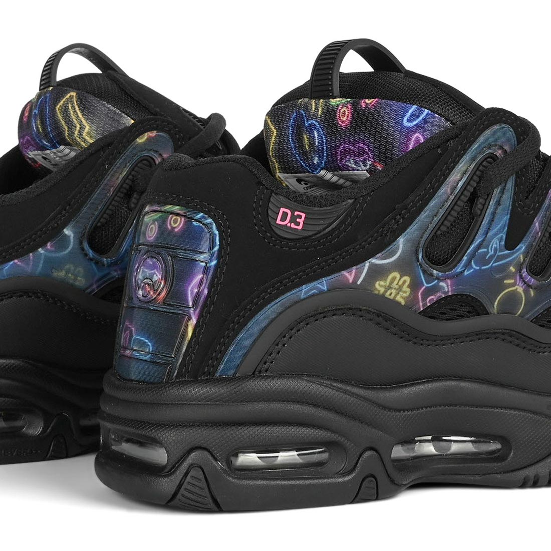 Osiris D3 2001 Skate Shoes - Black/Pink/Holo - Supereight