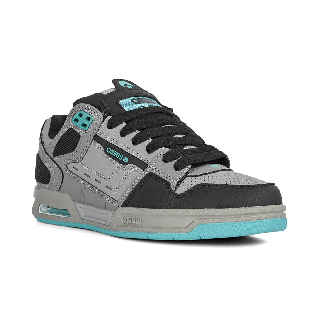 Osiris Peril Skate Shoes - Black/Grey/Teal - Supereight