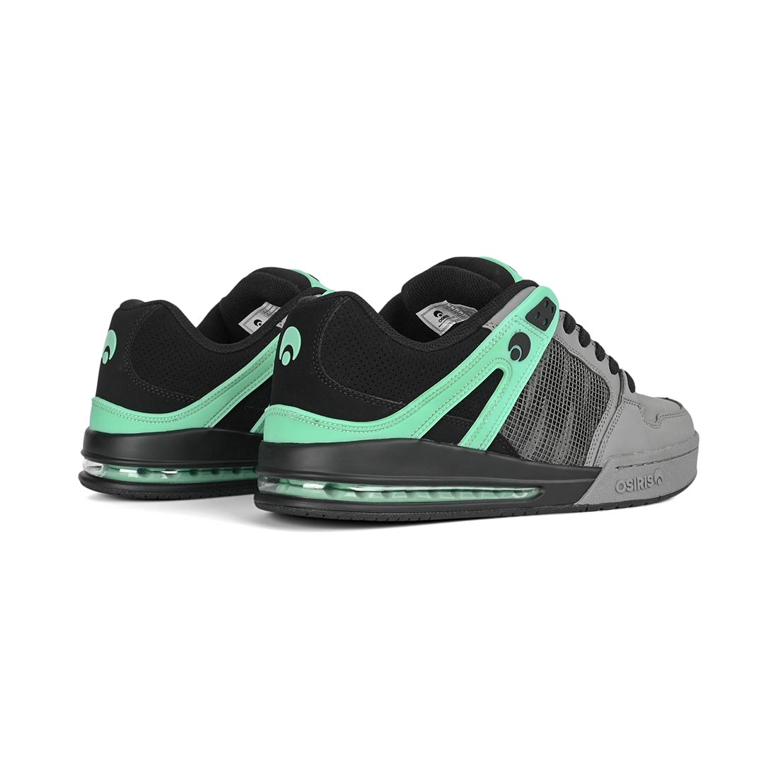 Osiris Pixel Skate Shoes - Black/Charcoal/Green Glow