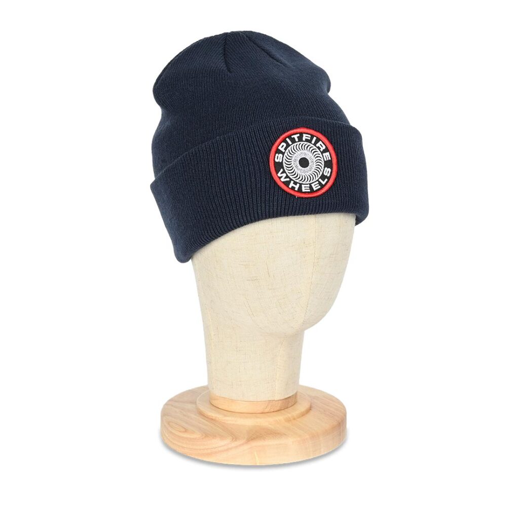 Spitfire Classic ’87 Swirl Patch Cuff Beanie Hat - Navy/Black/Red