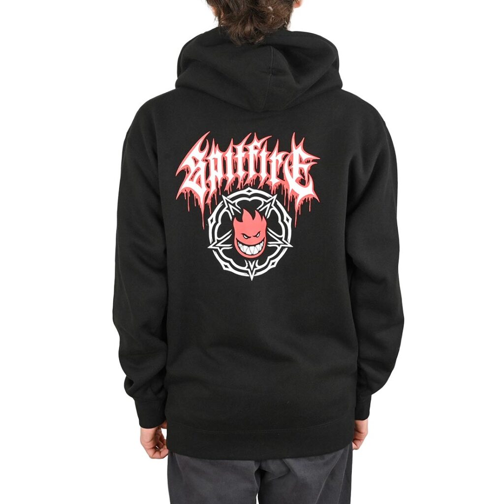 Spitfire Pentagram Drip Zip Hoodie - Black/Red