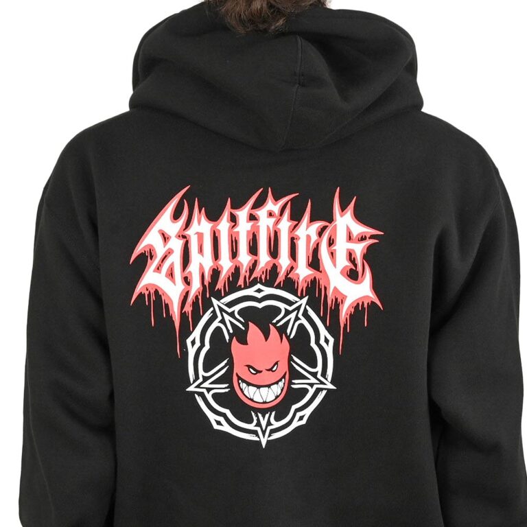 Spitfire Pentagram Drip Zip Hoodie - Black/Red