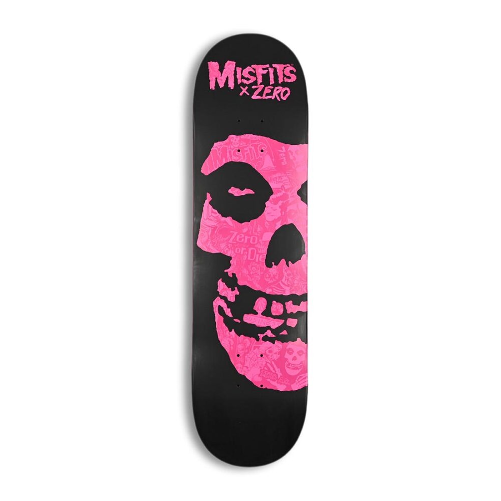 Zero x Misfits Fiend Skull 8.25″ Skateboard Deck - Pink