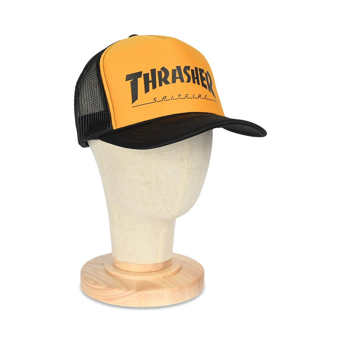 Thrasher x Spitfire Trucker Cap - Black/Gold