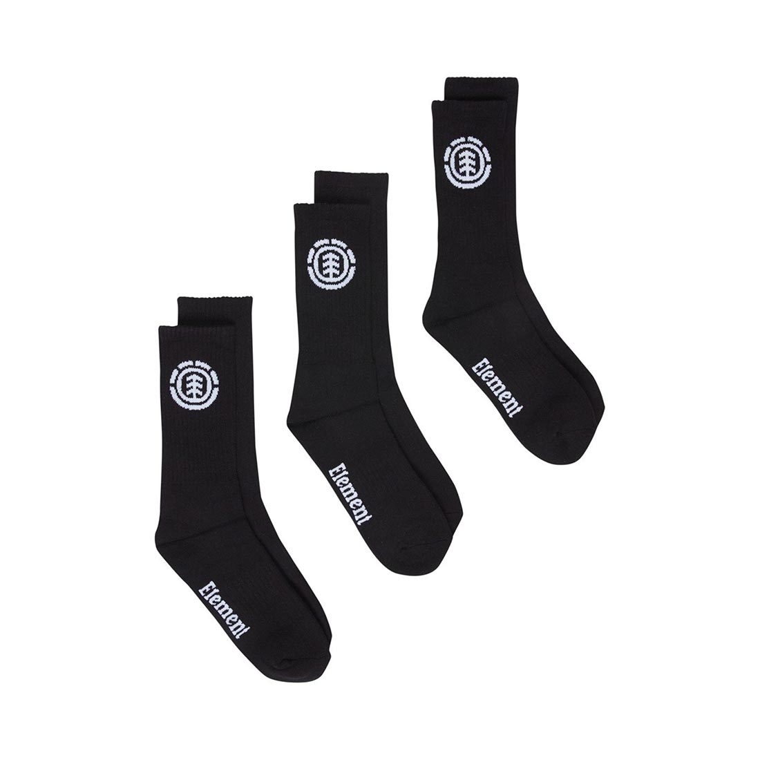 Element Icon Crew Socks 3 Pack - Flint Black - Supereight
