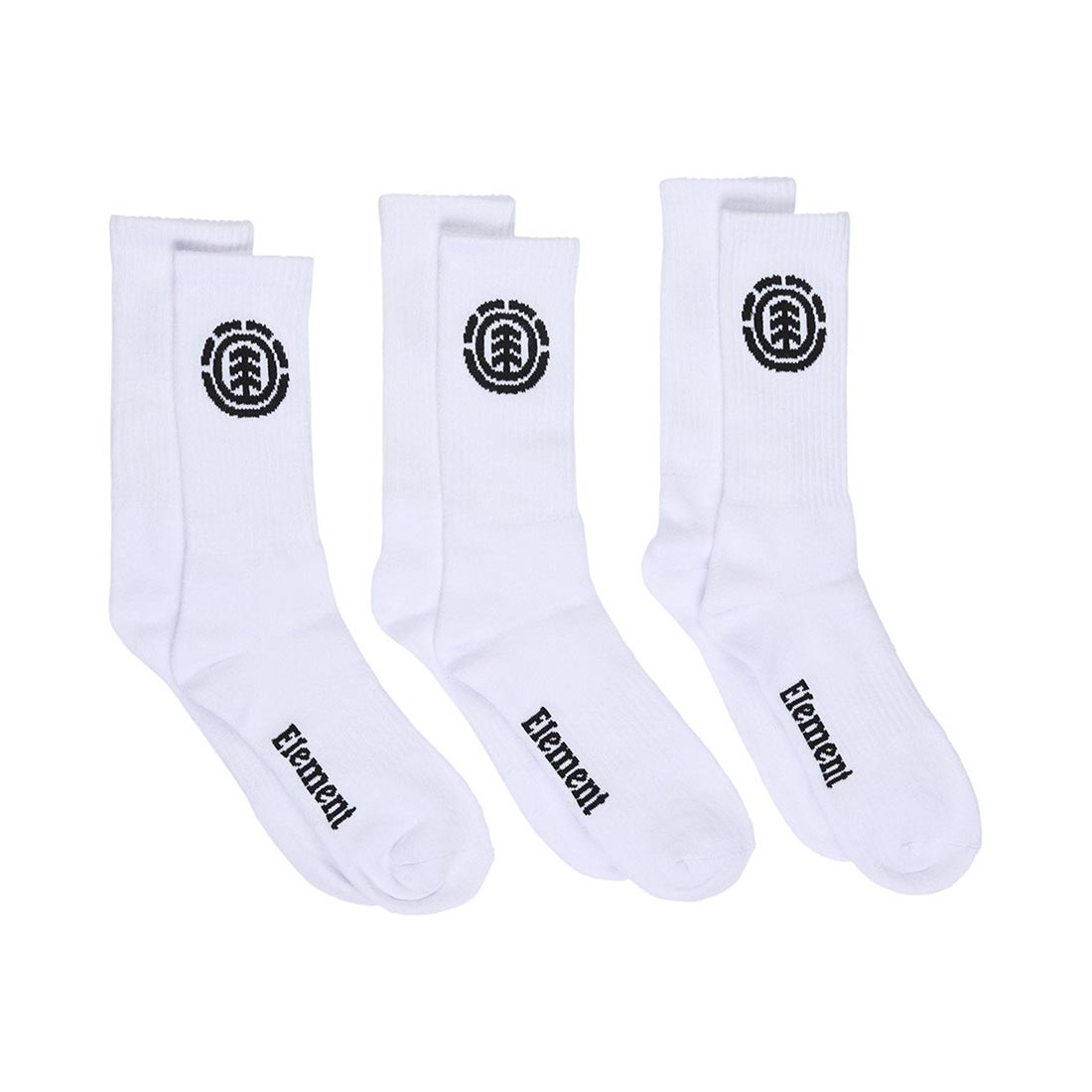 Element Icon Crew Socks 3 Pack - Optic White - Supereight