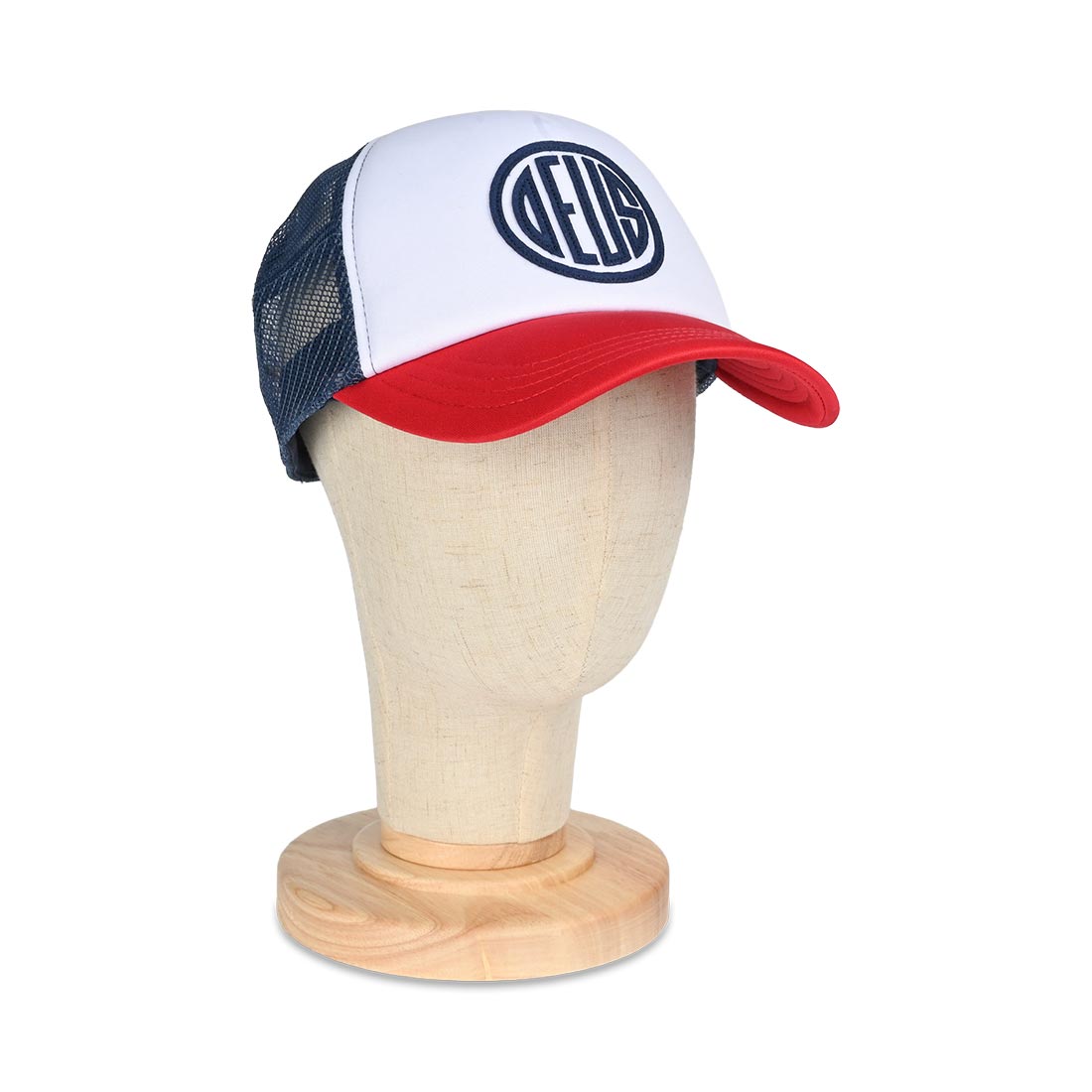 Deus Ex Machina Pill Logo Mesh Back Trucker Cap - Red/Navy