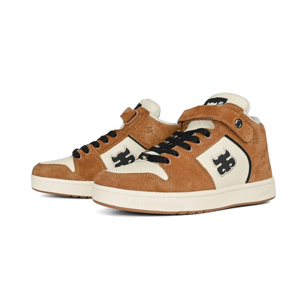 IPATH Grasshopper High-Top Skate Shoes - Brown Cream Suede