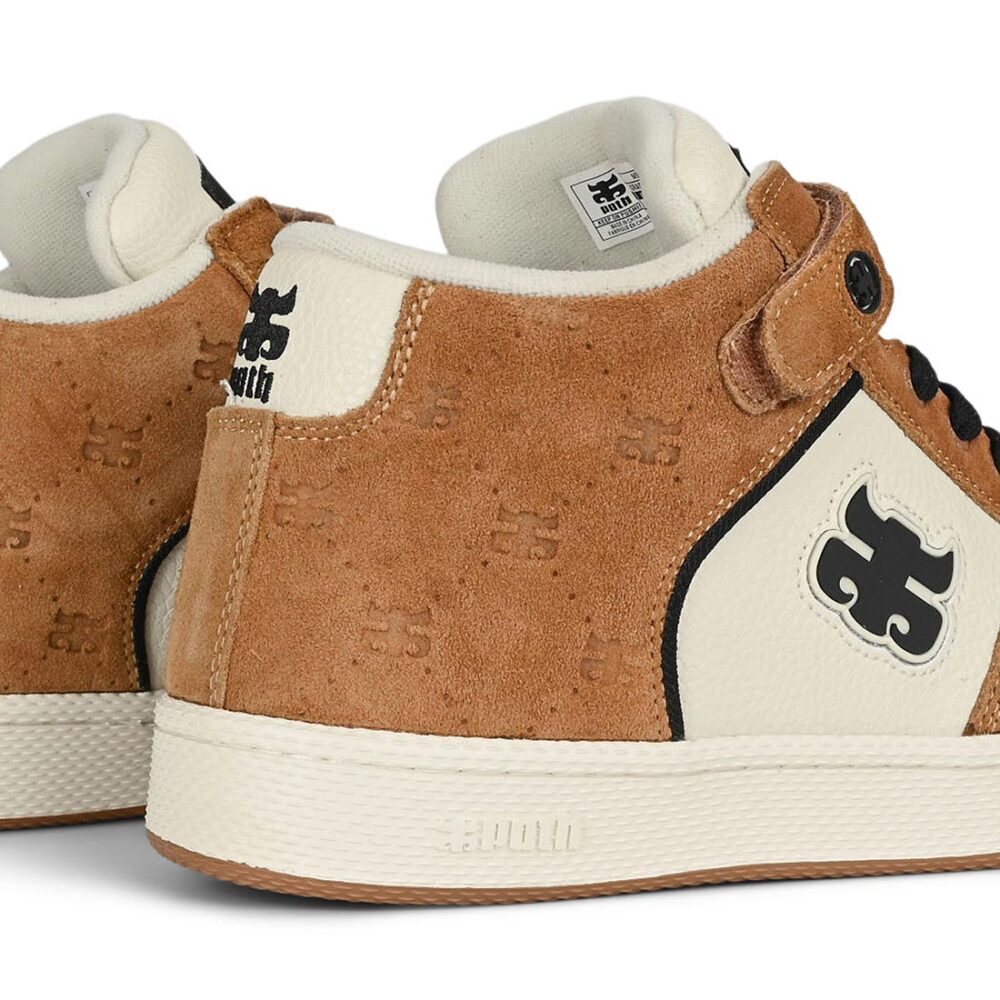 IPATH Grasshopper High-Top Skate Shoes - Brown Cream Suede
