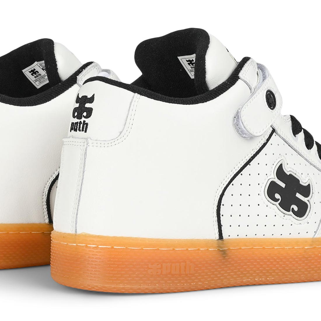 IPATH Grasshopper High-Top Skate Shoes - White Leather